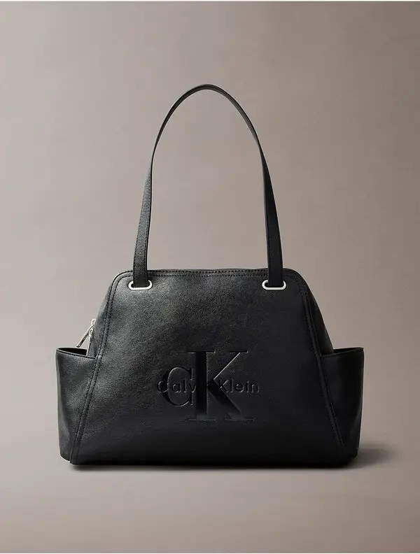 Calvin Klein Embossed Monologo Pocket Tote Bag