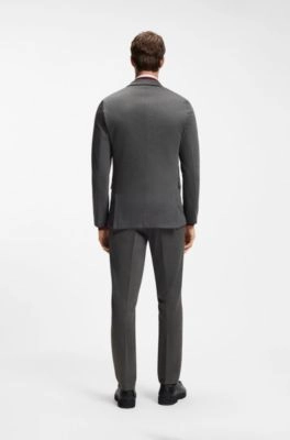 Hugo Extra-slim-fit Suit Jacket In Melange Stretch Twill