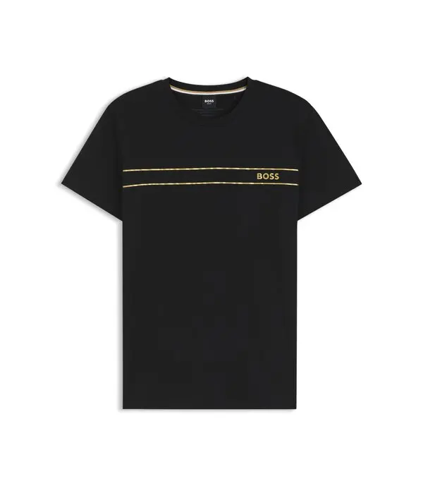 BOSS Logo Beach T-shirt In Cotton With Uv Protection