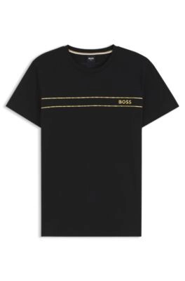 BOSS Logo Beach T-shirt In Cotton With Uv Protection