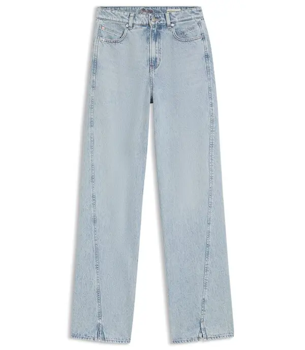 BOSS High-rise Wide-leg Jeans With Contrast Stitching