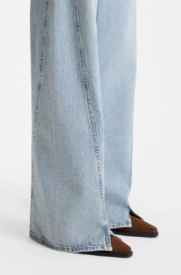 BOSS High-rise Wide-leg Jeans With Contrast Stitching