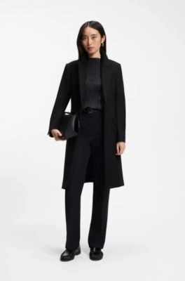 BOSS Single-breasted Formal Wool Coat