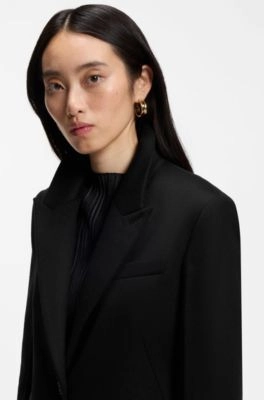 BOSS Single-breasted Formal Wool Coat