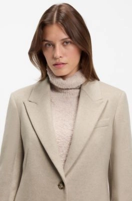BOSS Single-breasted Formal Wool Coat
