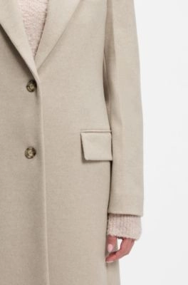 BOSS Single-breasted Formal Wool Coat