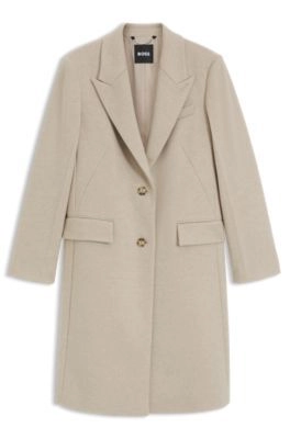 BOSS Single-breasted Formal Wool Coat