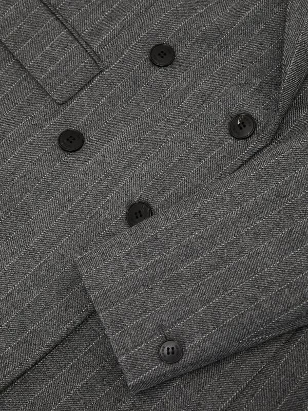 REISS Astrid Petite Wool Double-breasted Pinstripe Blazer