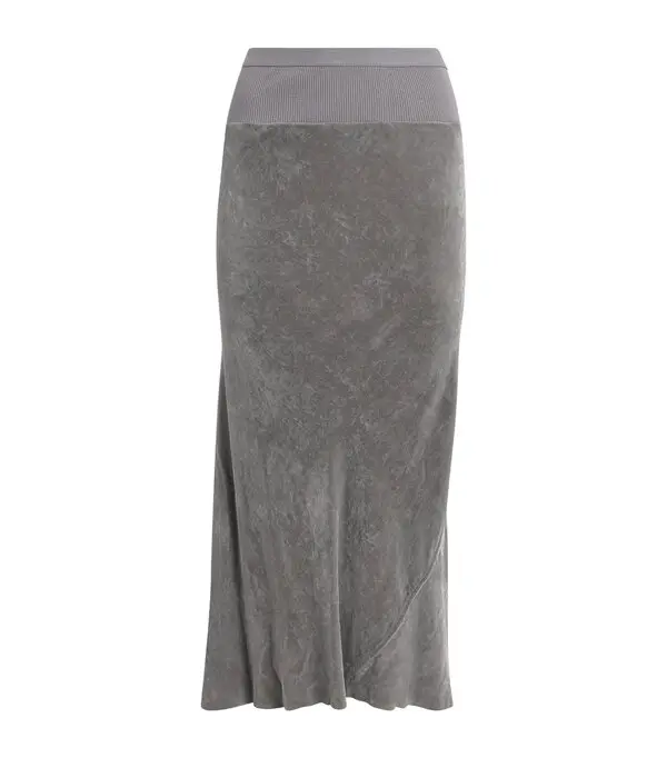 Rick Owens Velvet Midi Slip Skirt