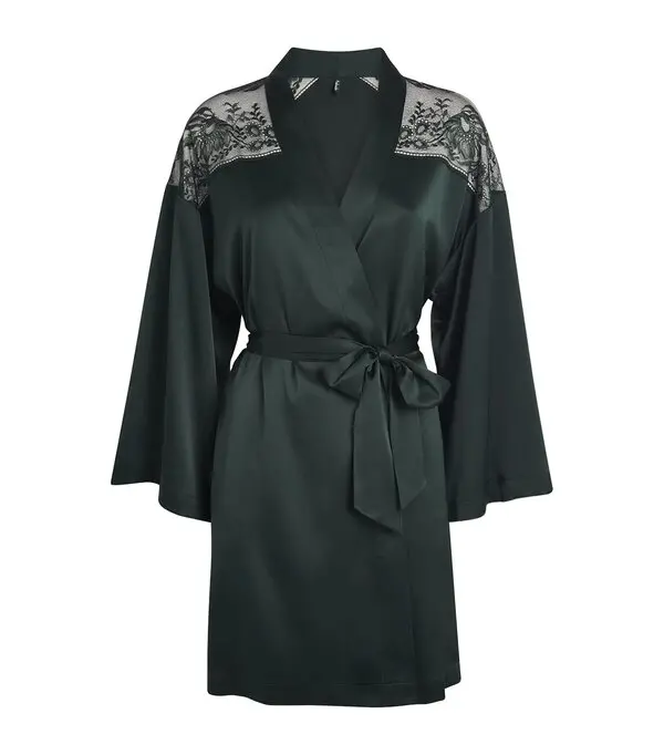 AUBADE Silk-blend Midnight Whisper Robe - Green