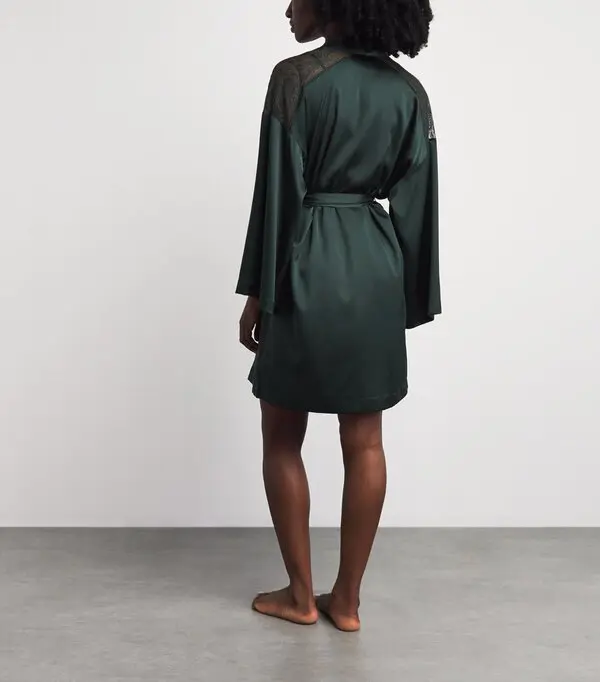 AUBADE Silk-blend Midnight Whisper Robe - Green