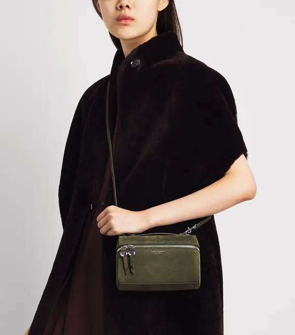 Tory Burch Suede Romy Clutch Bag