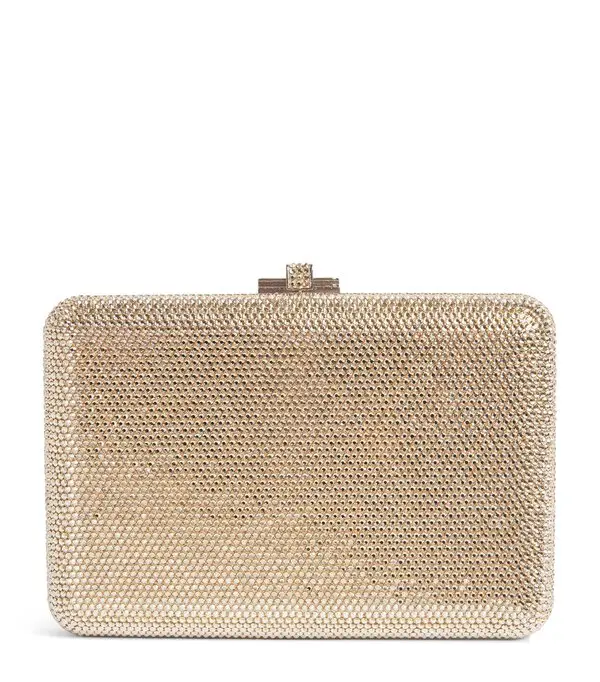 Judith Leiber Crystal-embellished Slim Slide Clutch Bag - Gold