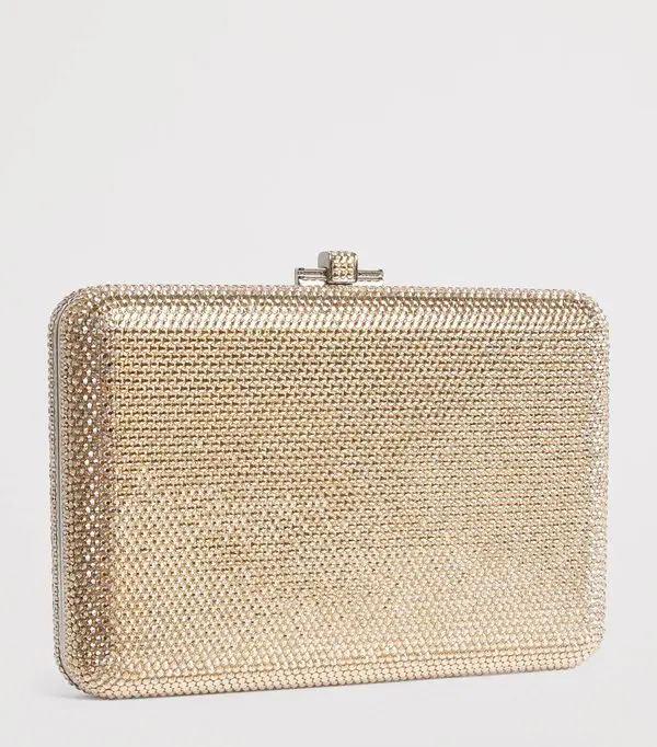 Judith Leiber Crystal-embellished Slim Slide Clutch Bag - Gold
