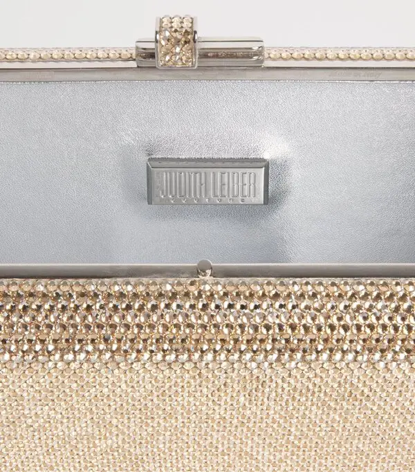 Judith Leiber Crystal-embellished Slim Slide Clutch Bag - Gold