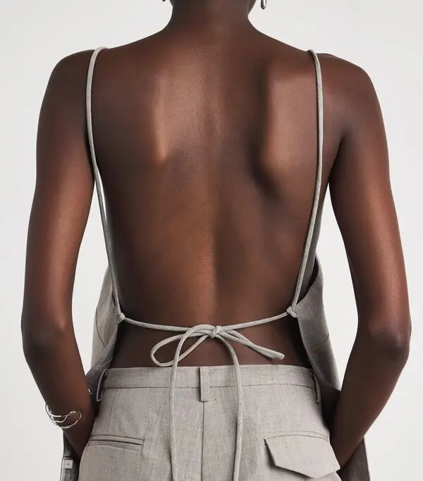 ST. AGNI Backless Utility Sleeveless Top With Patch Pockets