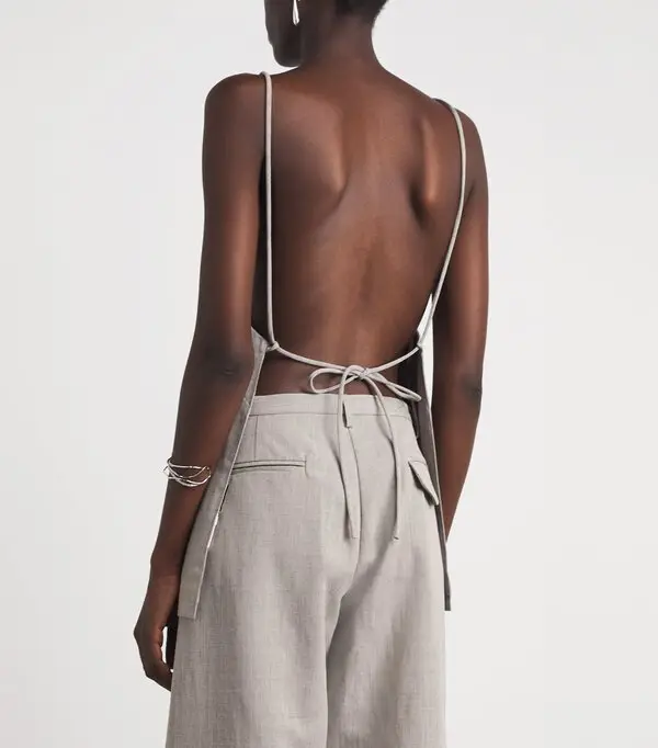 ST. AGNI Backless Utility Sleeveless Top With Patch Pockets