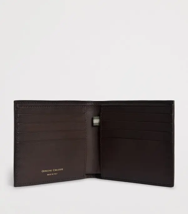 Officine Creative Leather Woven Boudin Bifold Wallet