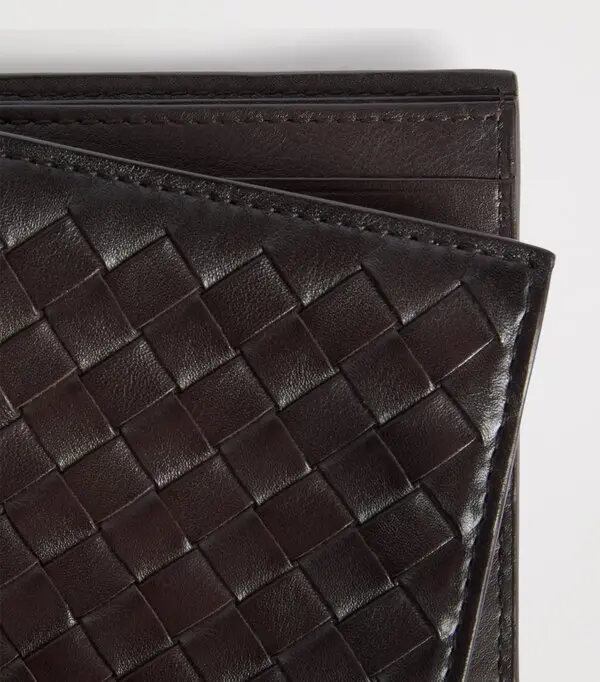 Officine Creative Leather Woven Boudin Bifold Wallet