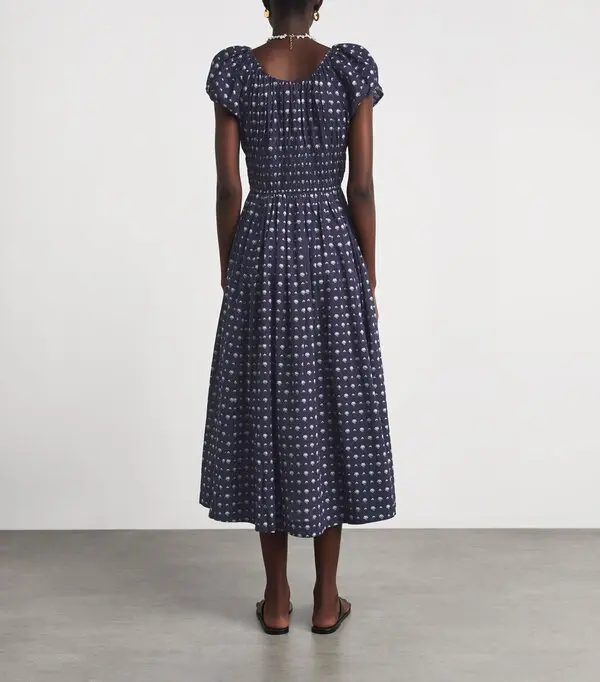 DÔEN Floral Print Organic Cotton Midi Dress