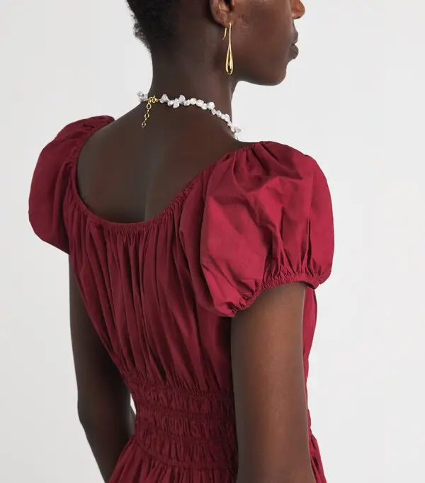 DÔEN Organic Cotton Shirred Midi Dress