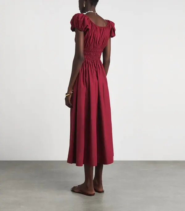 DÔEN Organic Cotton Shirred Midi Dress