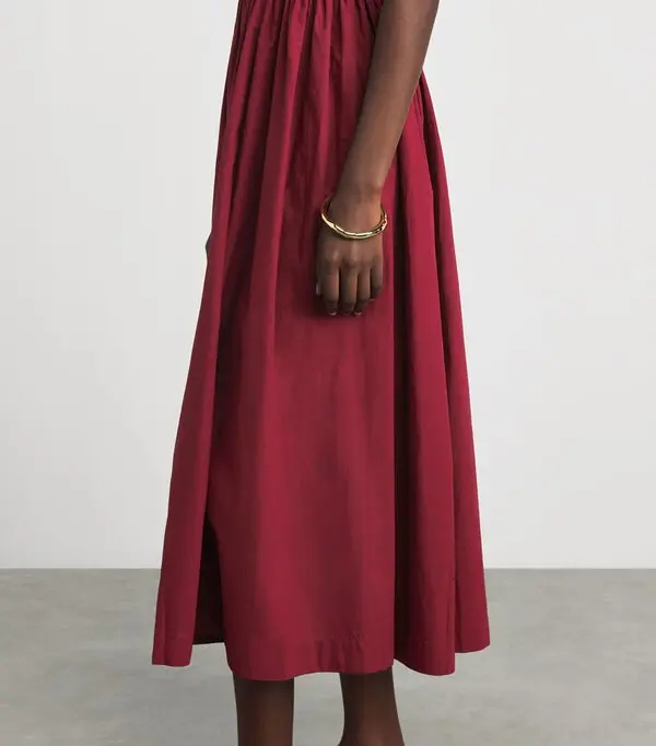 DÔEN Organic Cotton Shirred Midi Dress