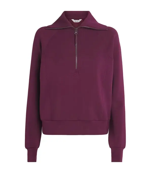 Spanx Airessentials Half-zip Sweater - Purple
