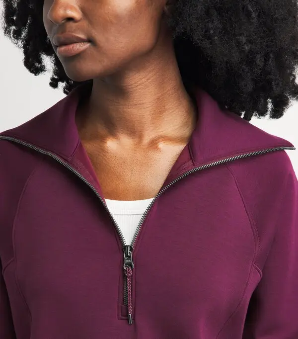 Spanx Airessentials Half-zip Sweater - Purple