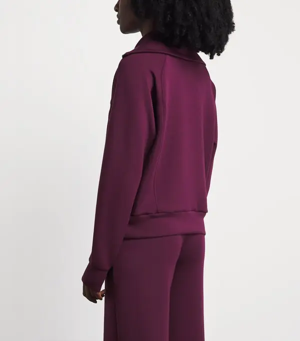 Spanx Airessentials Half-zip Sweater - Purple