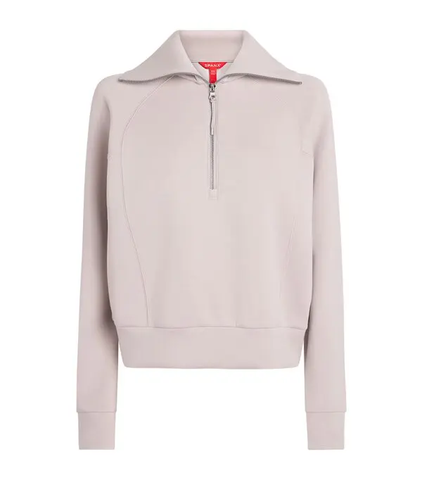 Spanx Airessentials Half-zip Sweater - Grey