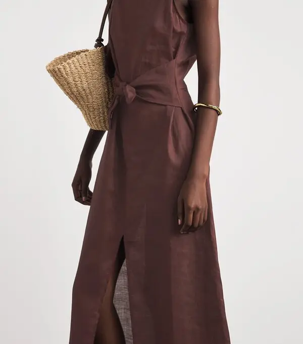 DÔEN Ramie Amorette Midi Dress - Burgundy
