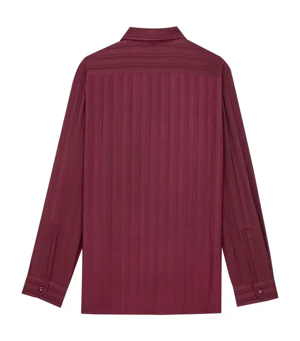 Saint Laurent Silk Striped Pussybow Blouse