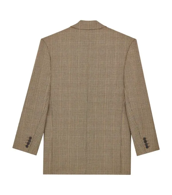 Saint Laurent Wool Check Double-breasted Blazer