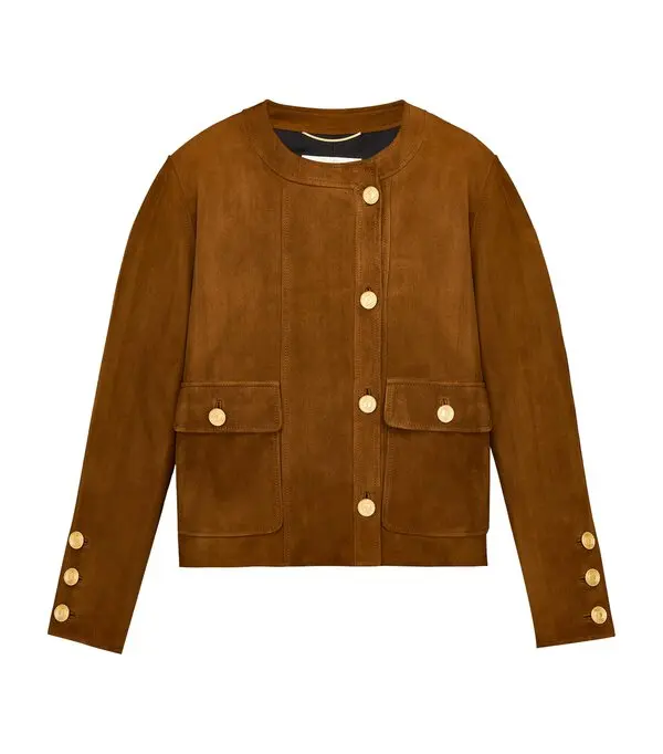 Saint Laurent Suede Cassandre-button Jacket