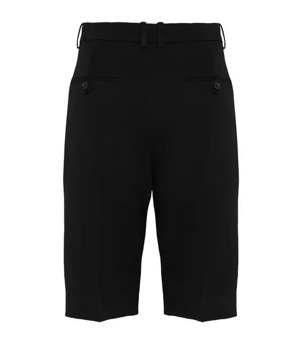 Saint Laurent Grain De Poudre Wool Tailored Bermuda Shorts