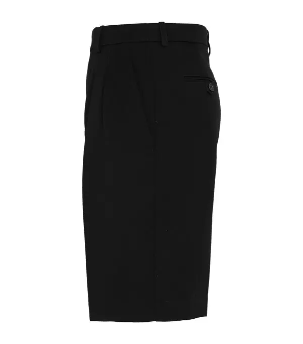 Saint Laurent Grain De Poudre Wool Tailored Bermuda Shorts