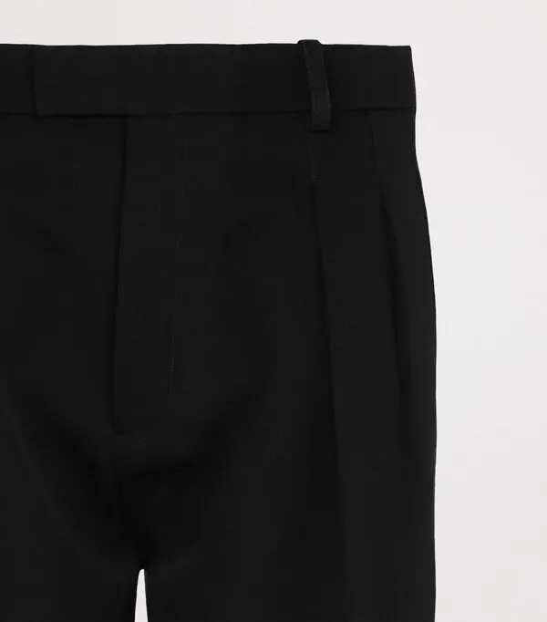 Saint Laurent Grain De Poudre Wool Tailored Bermuda Shorts