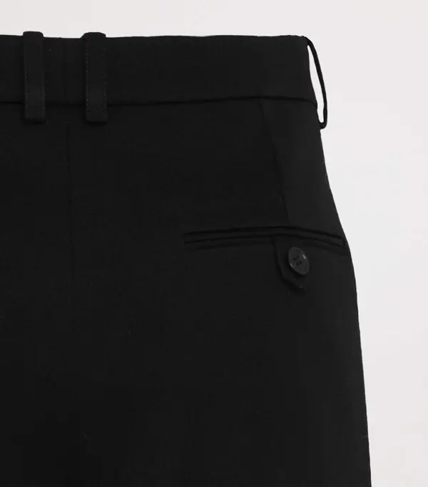 Saint Laurent Grain De Poudre Wool Tailored Bermuda Shorts
