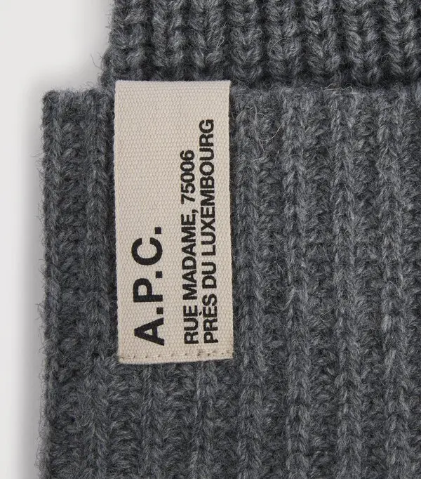 A.p.c. Wool-cashmere Ribbed Beanie