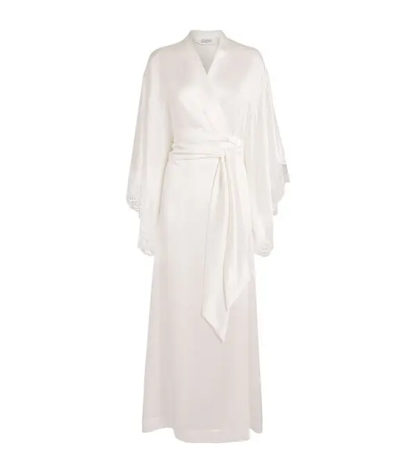 Carine Gilson Short Silk Cérè Robe - White