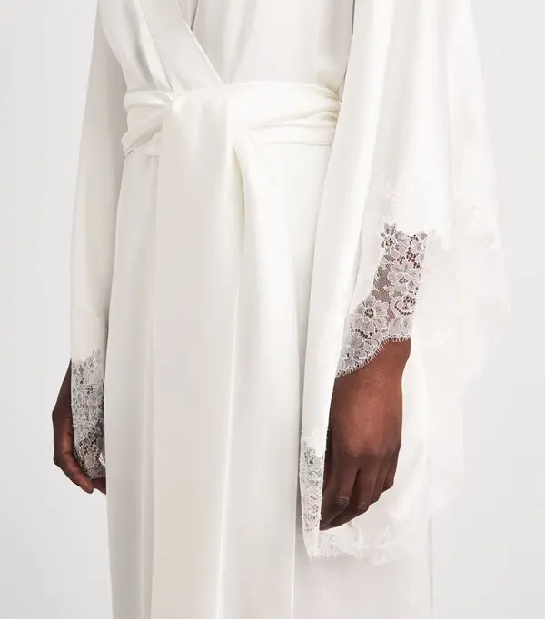 Carine Gilson Short Silk Cérè Robe - White
