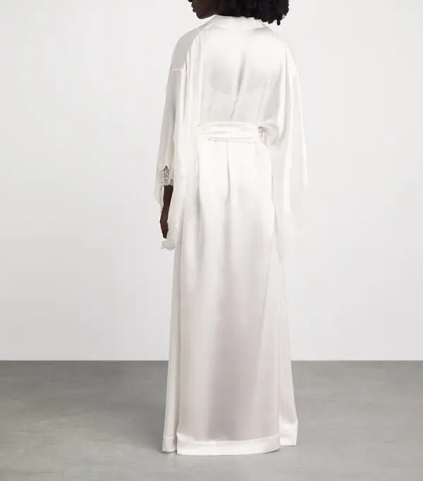 Carine Gilson Short Silk Cérè Robe - White