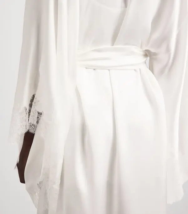 Carine Gilson Short Silk Cérè Robe - White