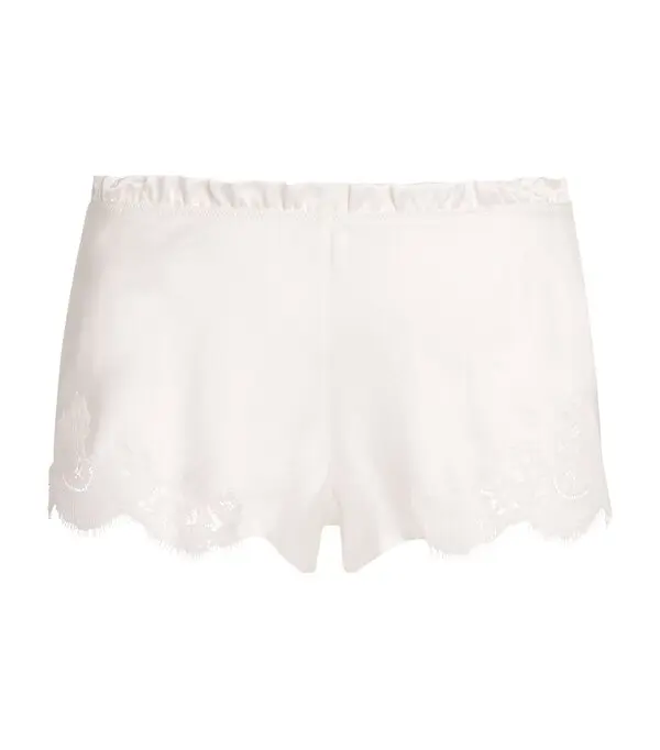 Carine Gilson Silk Cérè Pyjama Shorts - White