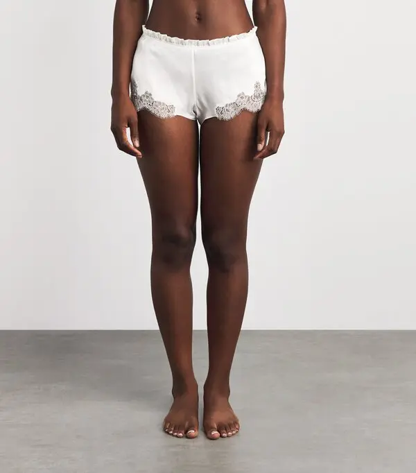 Carine Gilson Silk Cérè Pyjama Shorts - White