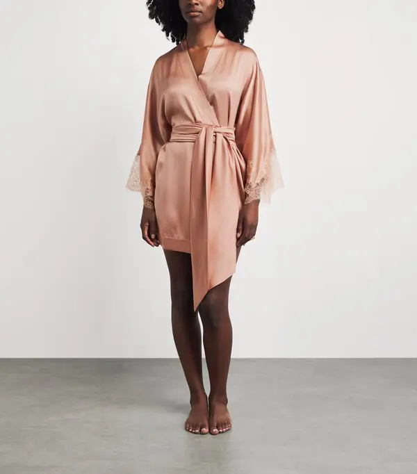 Carine Gilson Short Silk Cérès Robe - Nude