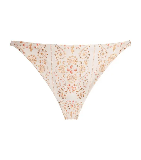 Agua Bendita Embellished Palmira Playa Bikini Bottoms - Ivory