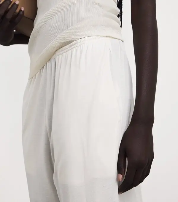 TOTEME Cotton-silk Wide-leg Trousers