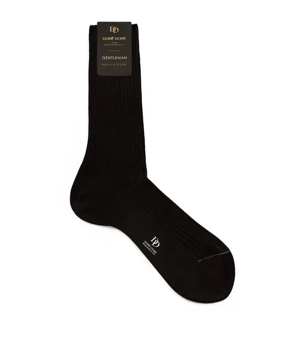 DORE DORE Mercerised Cotton Ribbed Gentleman Socks
